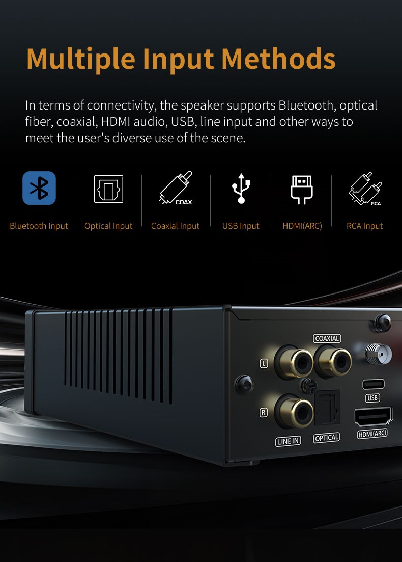 SMSL A200 Speaker HDMI (ARC) Input Amplifier 2-channel amplifier with ...