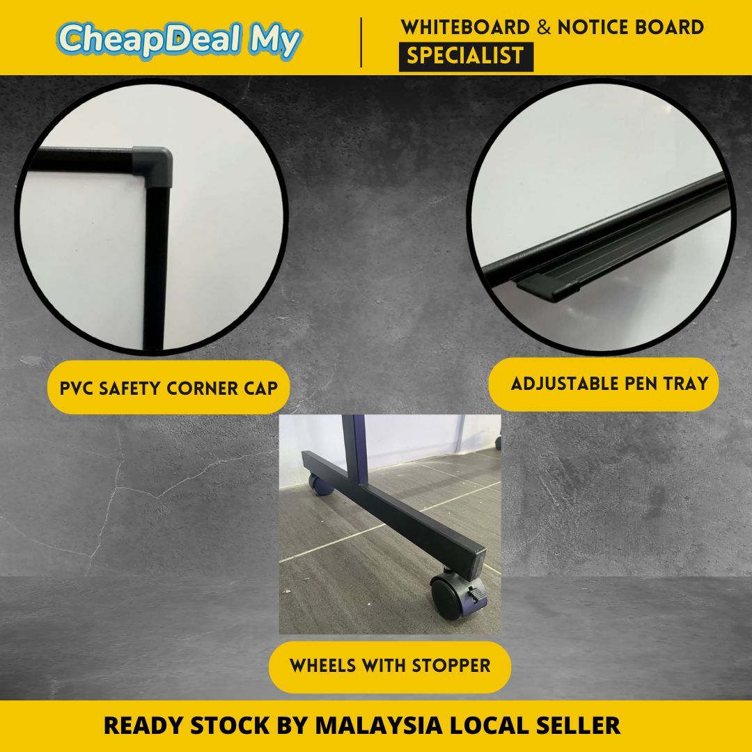Papan putih Magnetik dengan kaki beroda (All Size Full Set)BlackSeries ...