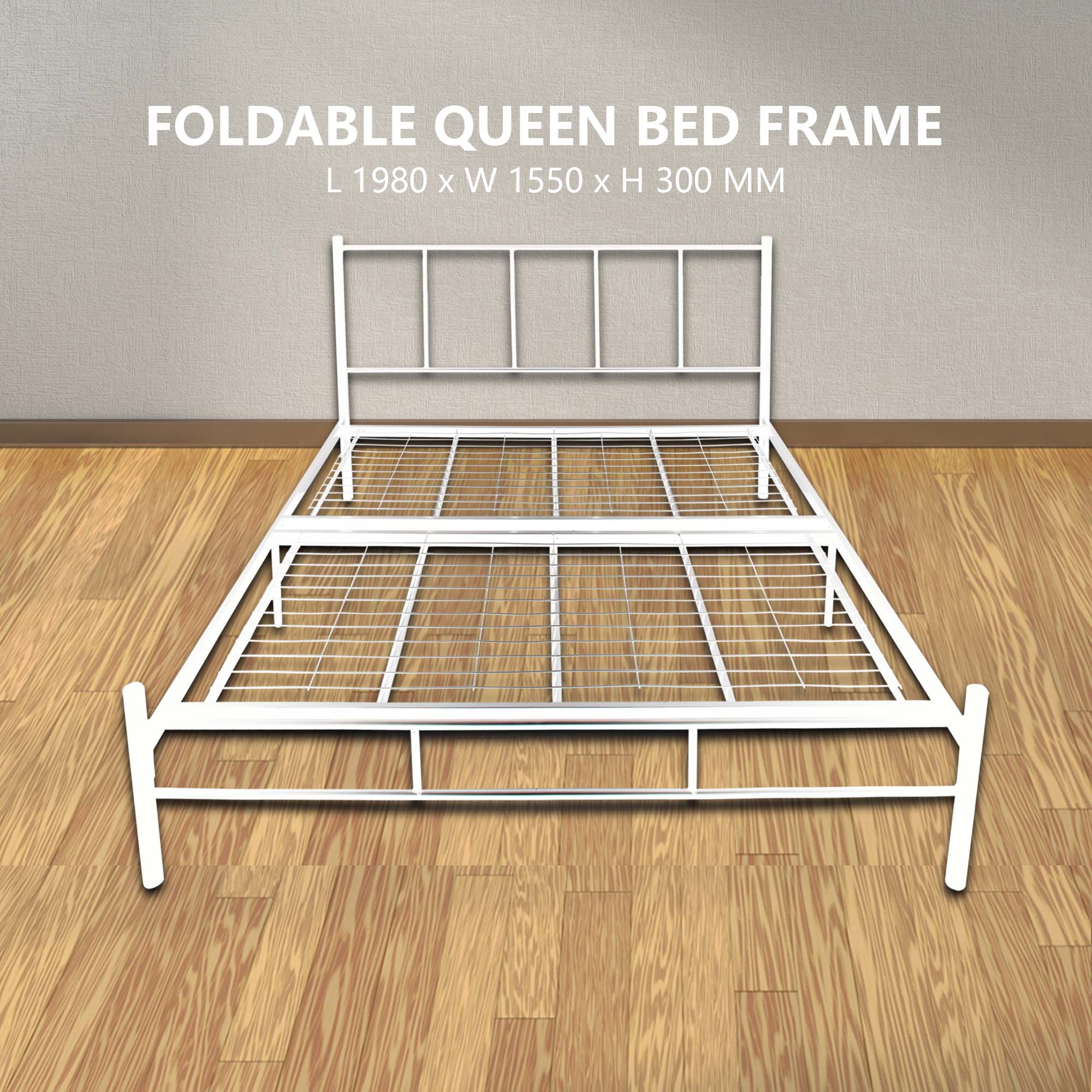 EE HOME 3V Powder Coat Metal Double Bed Frame Queen Size Frame Katil ...