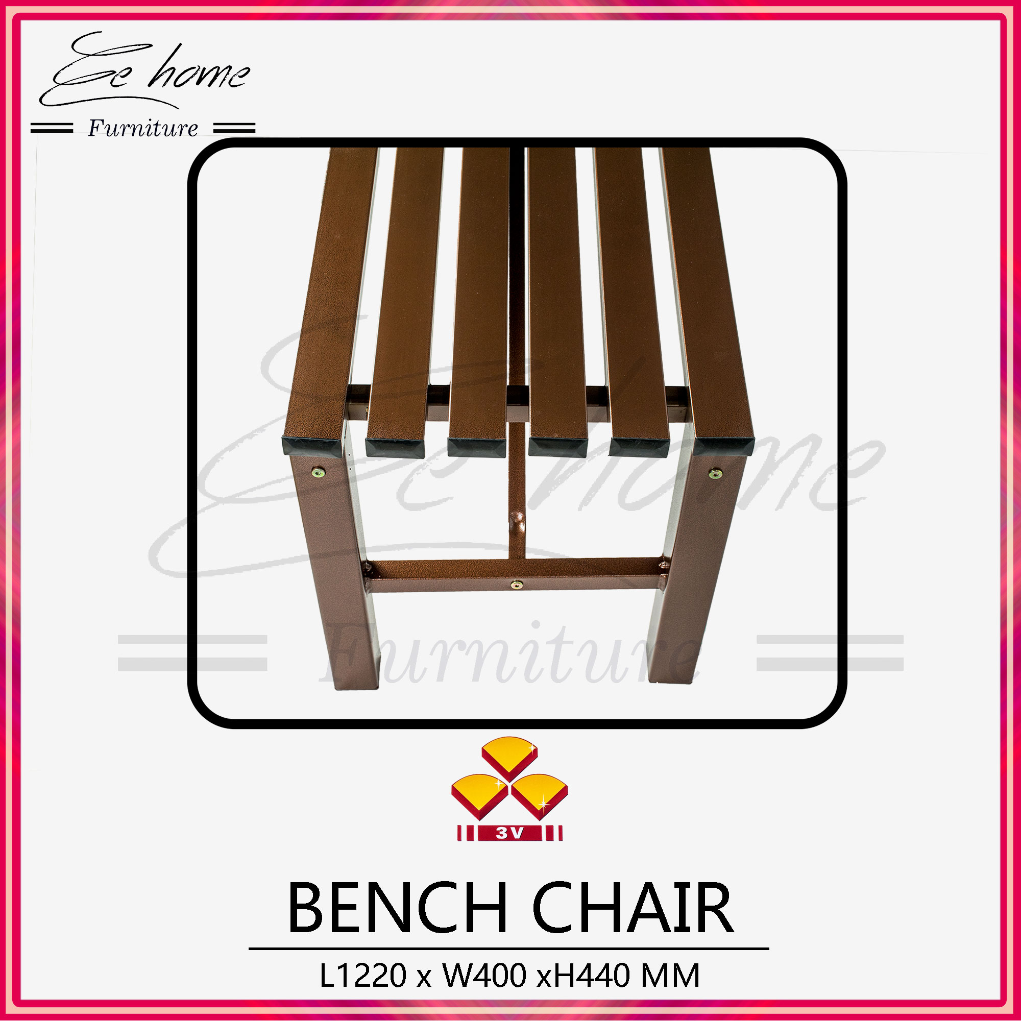EE HOME 3V METAL BENCH CHAIR KERUSI BESI FOLDABLE GARDEN CHAIR KERUSI ...