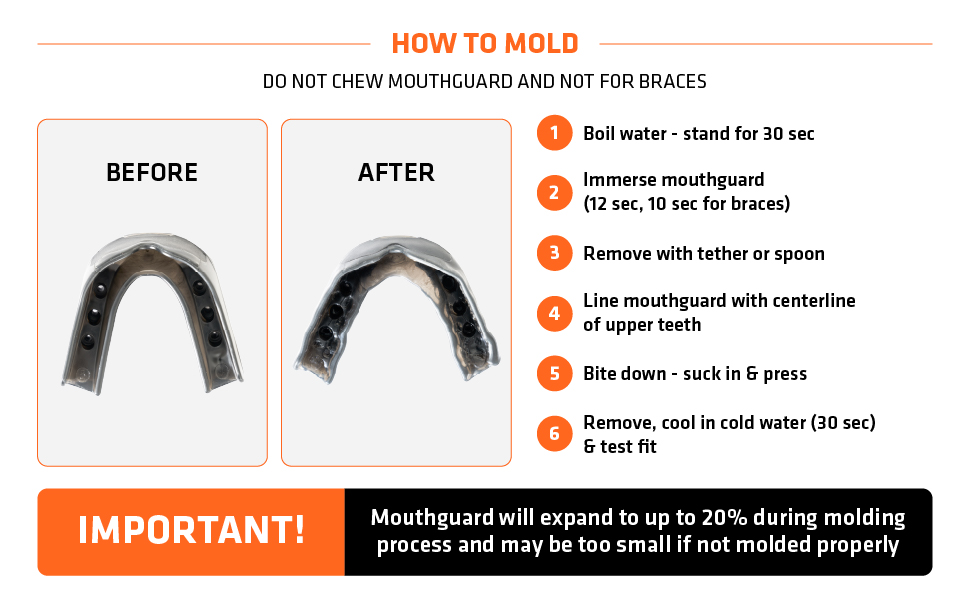 🇺🇸 USA Shock Doctor Pro Mouth Guard, Shock Absorbing Mouth Protection ...