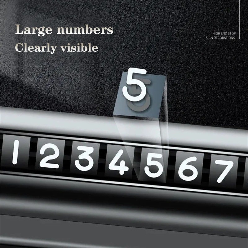 Aluminium Metal Car Temporary Phone Number Display Sign Card Double ...