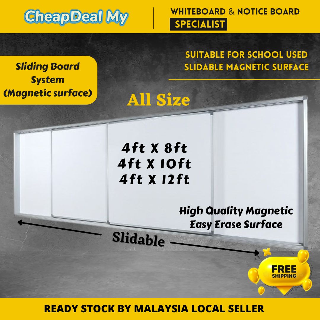 Sistem papan magnet papan putih gelongsor /ALL SIZES Sliding whiteboard ...