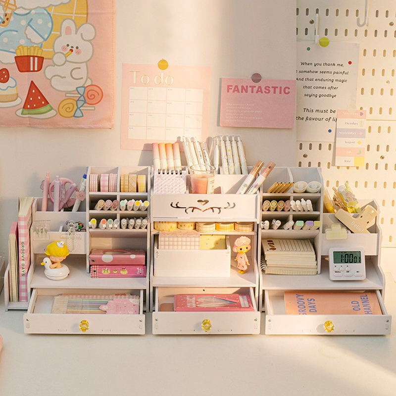 𝗨𝗟𝗧𝗥𝗔 𝗖𝗔𝗣𝗔𝗖𝗜𝗧𝗬 》Stationery Desktop Organizer Box Multi Layer Pencil Pen ...