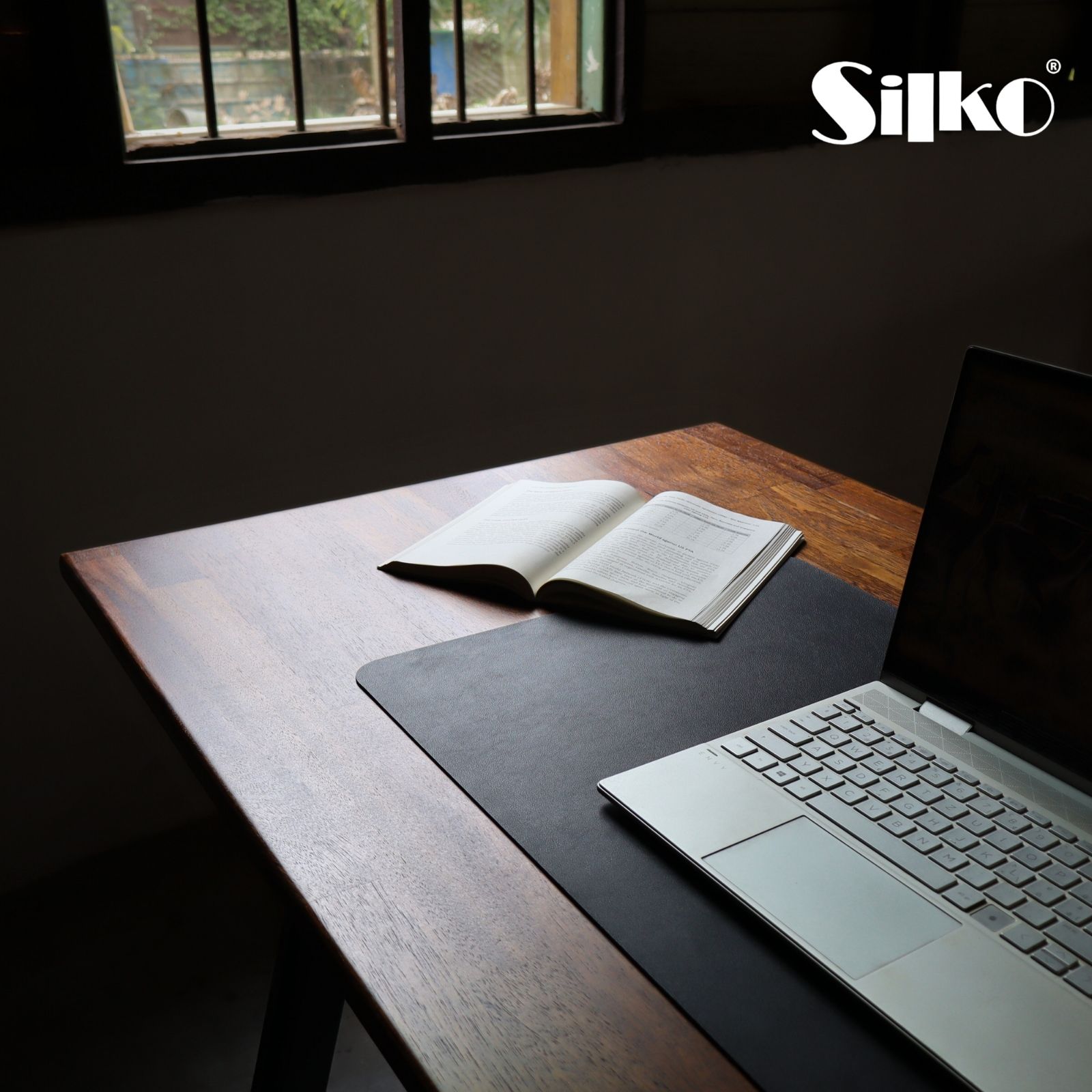 Silko Table with MERBAU Tabletop 100% Solidwood office desk study table ...