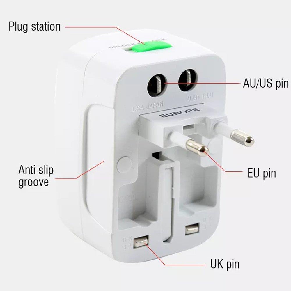 Glink Universal Travel Adapter with Surge Protection, Safety Shutter ...