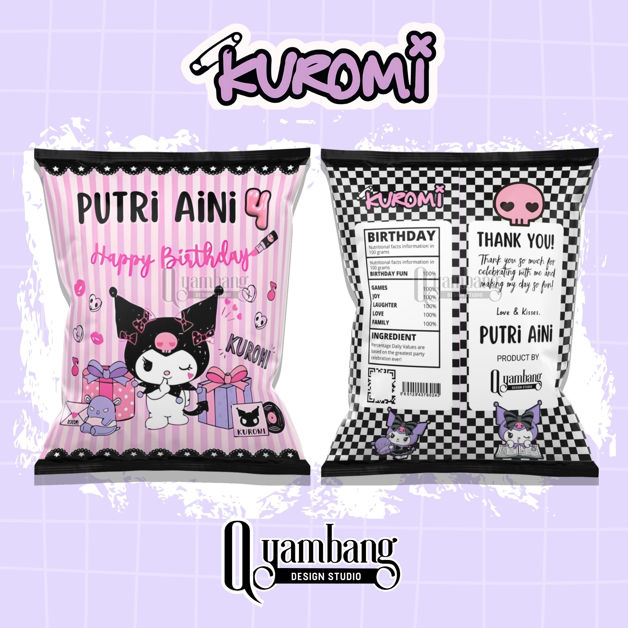 [SIAP 2 HARI] CHIPS BAG KUROMI / PARTY BAG - 1 PACK (10pcs) - Glossy A5 ...