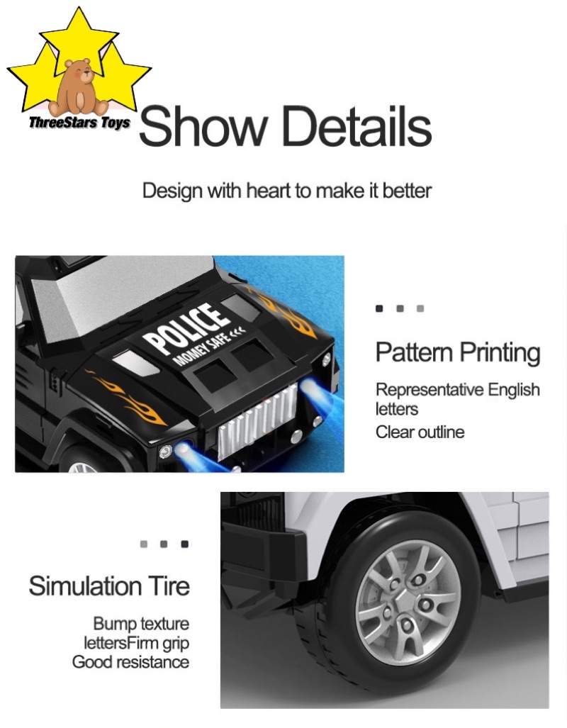 Police Car ATM Money Saving Box Tabung ATM Machine Password,Fingerprint ...