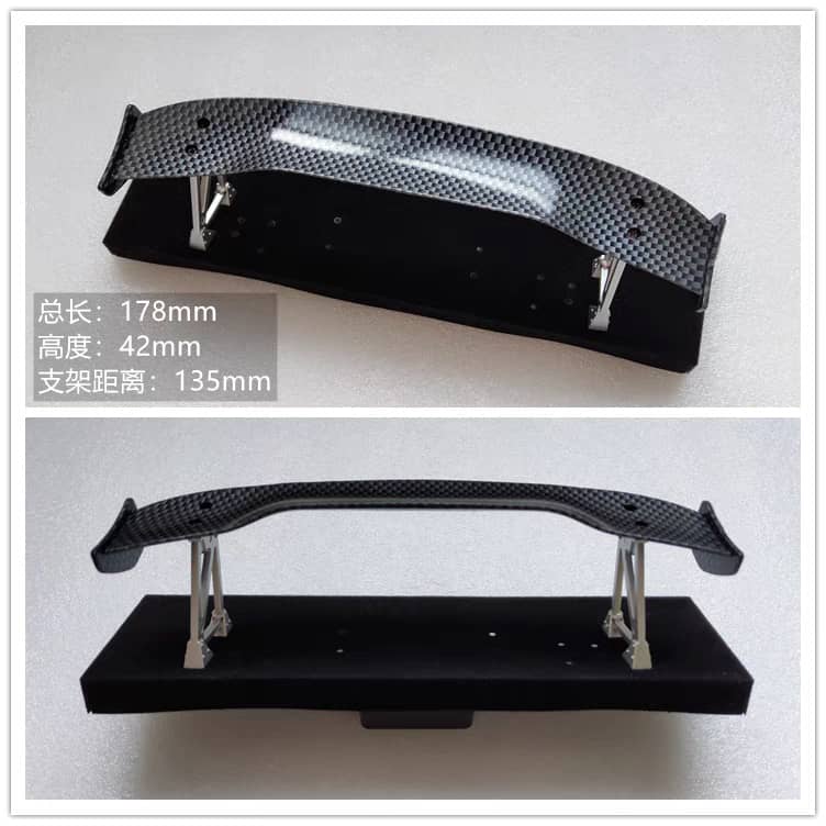 1/10 RC Car Spoiler Carbon Fiber Pattern Rear Wing Spolier Drift On ...