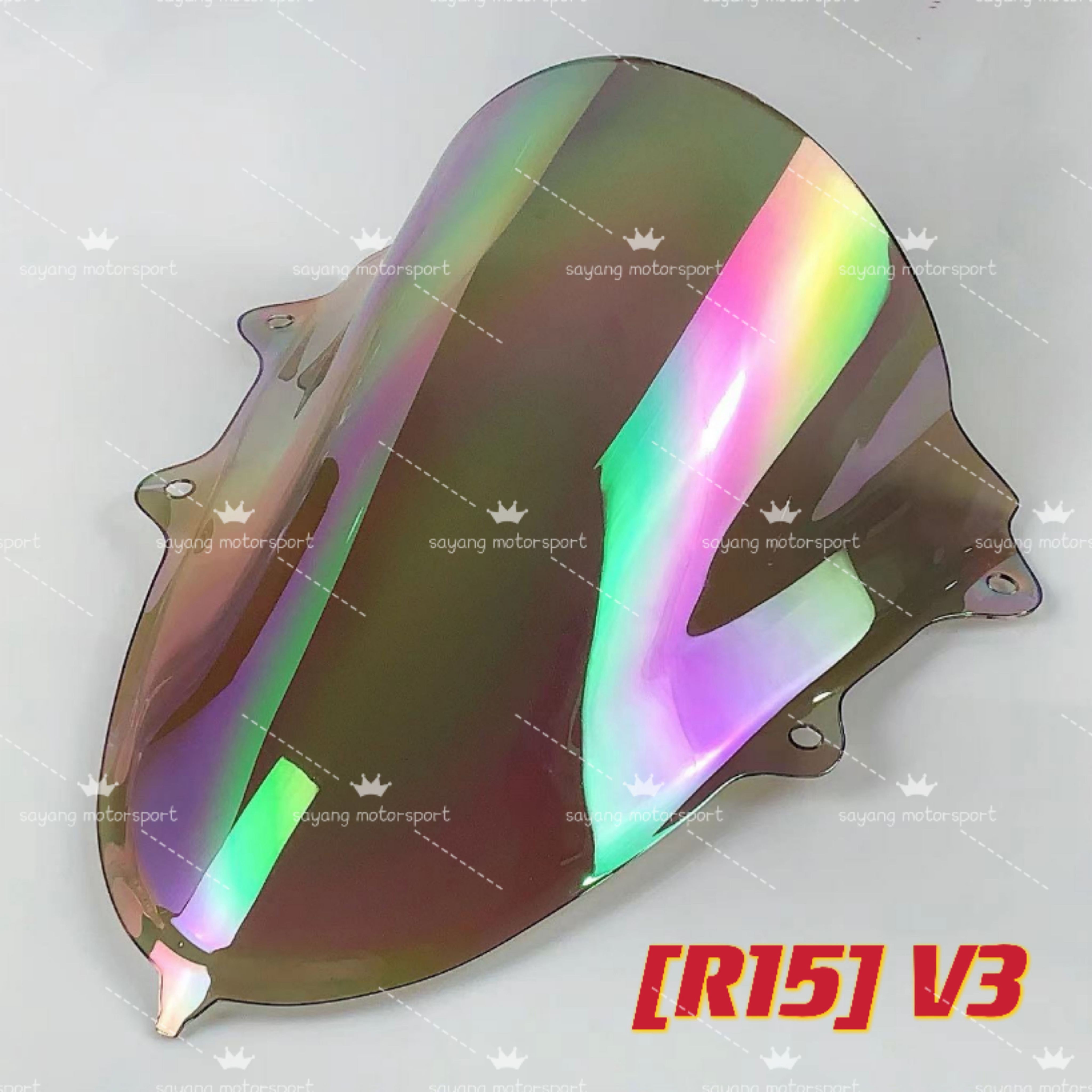 VISOR R15 V3 2017-2018 WINDSHIELD R15M/R15 V4 ANTI PECAH DOUBLE BUBBLE ...