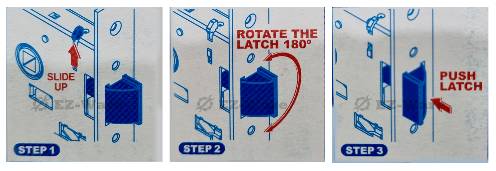 DOUBLE ELEPHANT Mortise Lock H-003 Mortice Grill Door 3 Lever Handle ...