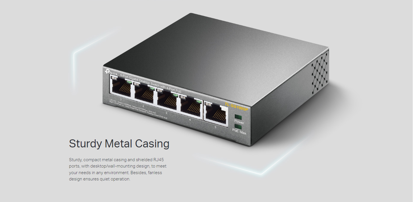 TP-LINK Tplink 4 +1 Gigabit IP Network Desktop POE Switch 4 Port POE 1 ...