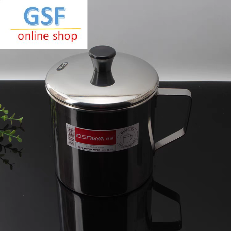 DENGYA Stainless Steel Mug with Lid Coffee Cup with Cover Handle /Cawan ...