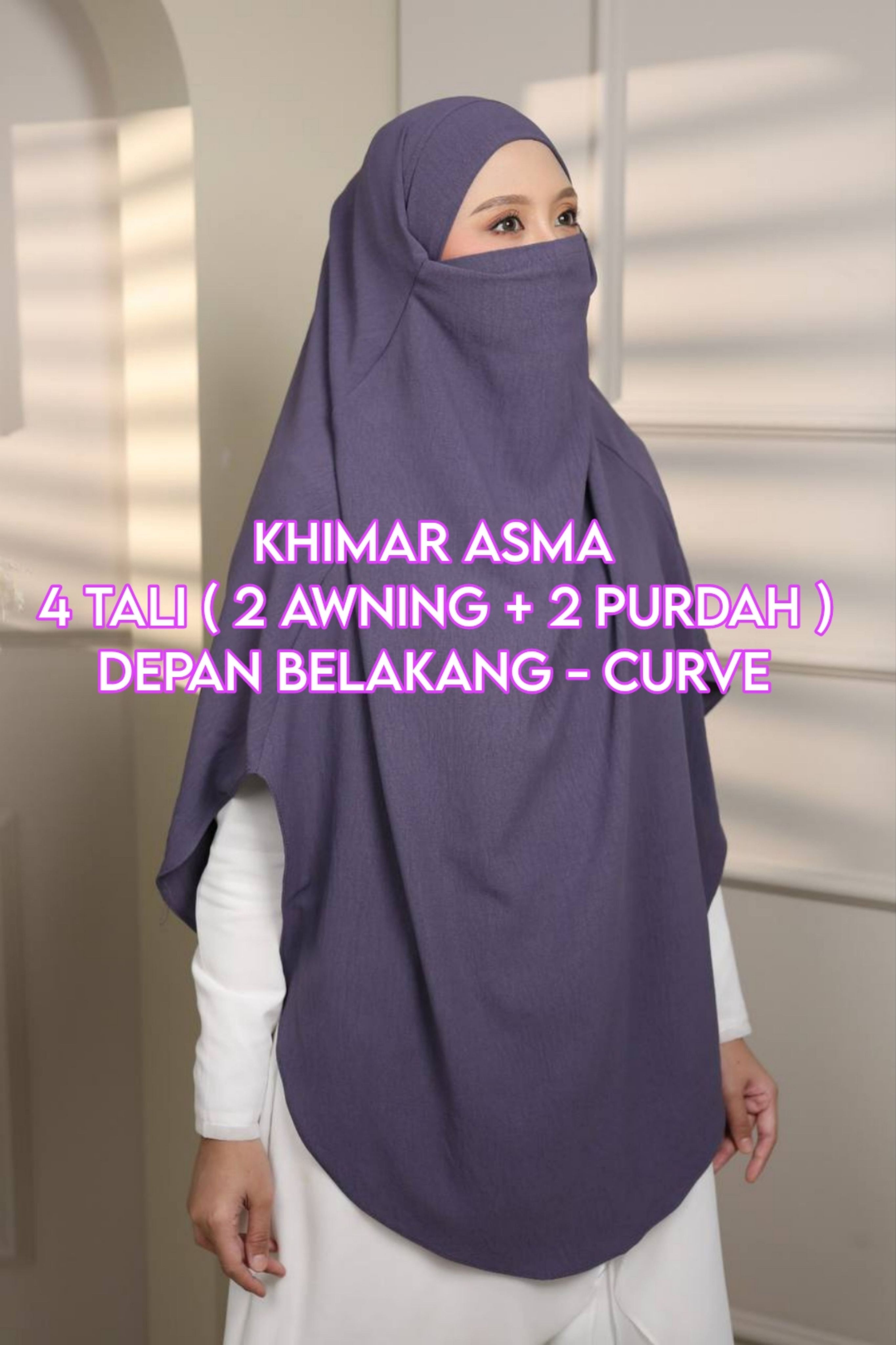 Tudung Khimar Labuh Tali Ikat Belakang Hijab Bergo Khadeejah Khimar Tie ...