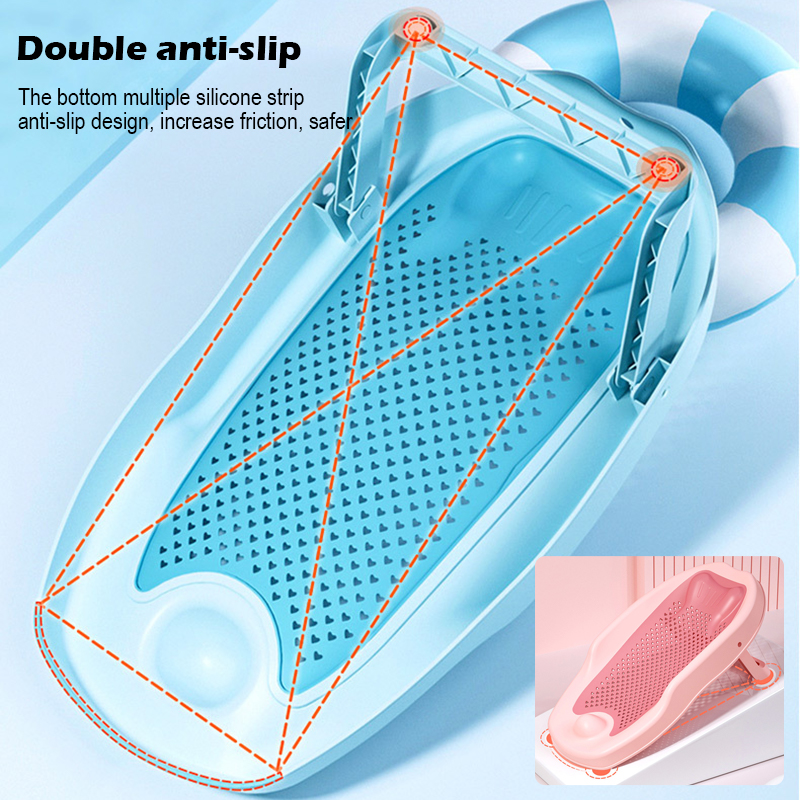 Foldable Bath Stand Net Baby Bath Tub Anti-Slip Safety Seat Bath Shelf ...
