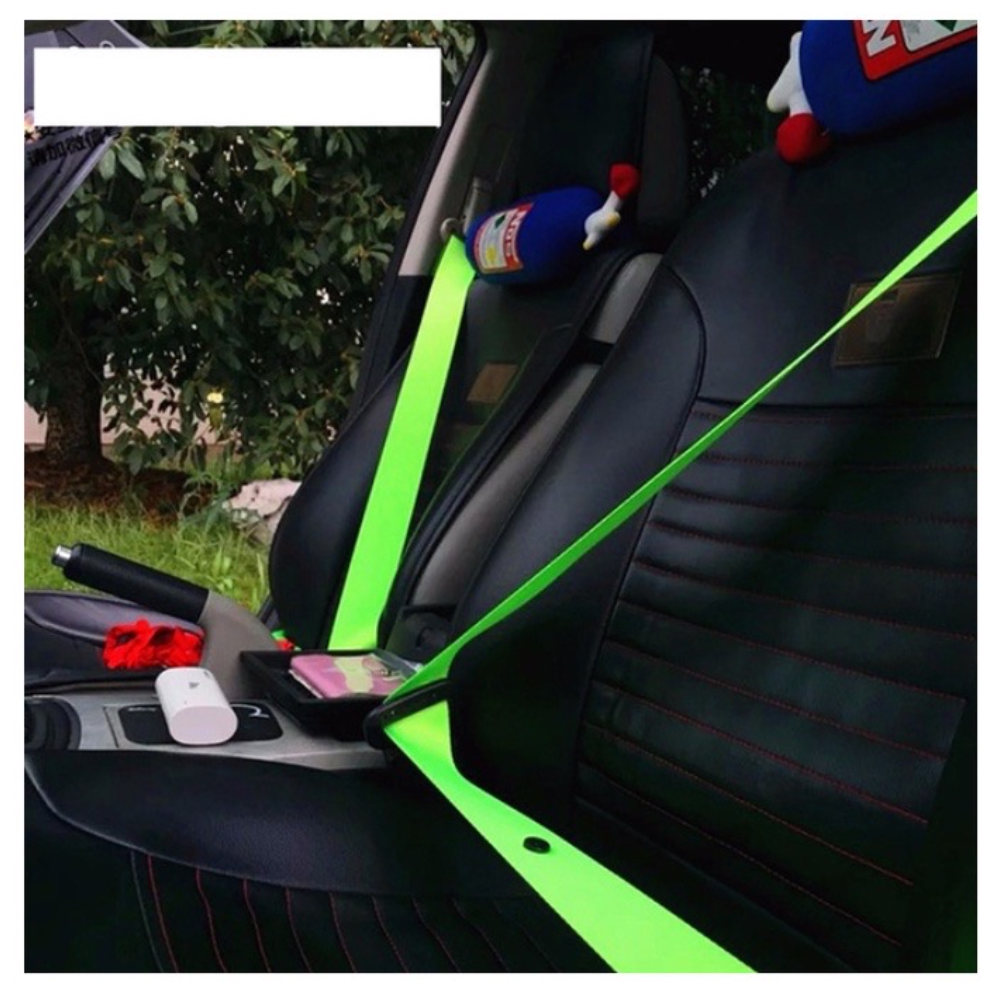 COLOURFUL UNIVERSAL Car Seat Belt Front Safety Webbing Fabric Strap 3 ...