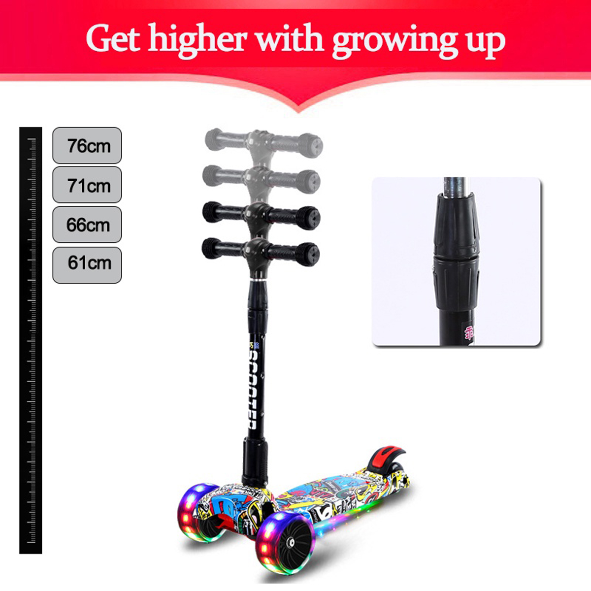 Scooter Skuter Adjustable and Foldable Kids Scooter Skuter Budak with ...