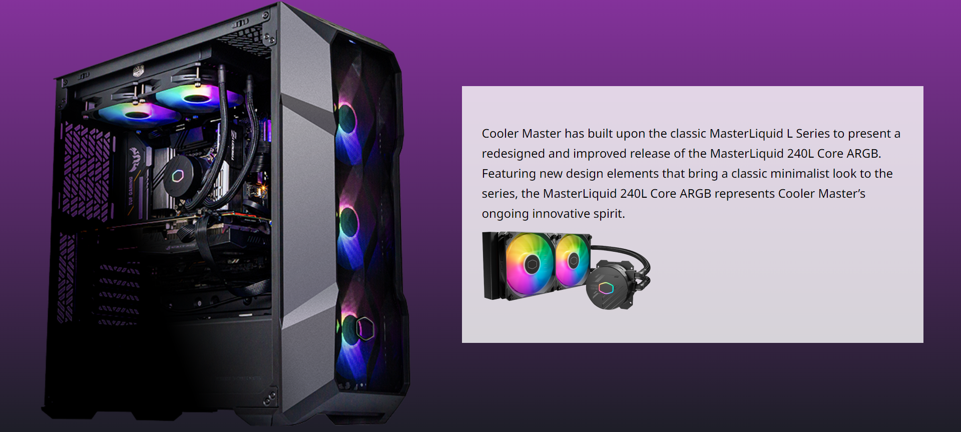 Cooler Master MasterLiquid 240L Core | 360L Core ARGB AIO CPU Cooler ...