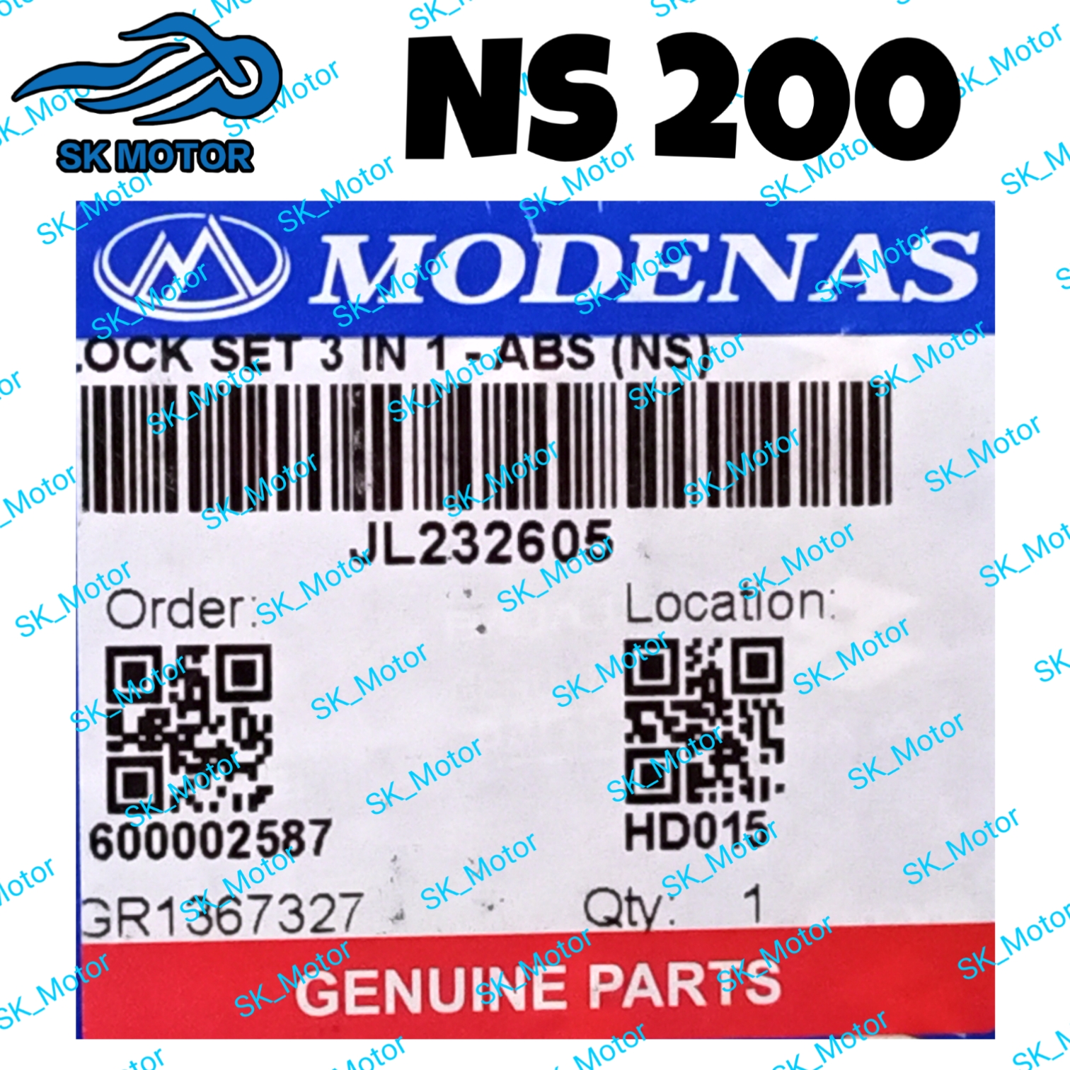 Modenas Pulsar NS200 NS 200 Fi NON ABS Original Ignition Main Switch ...