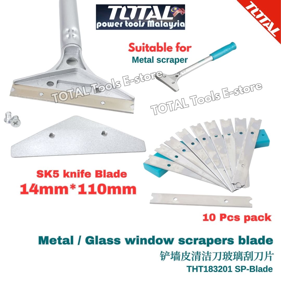 TOTAL 10 Pcs pack Metal / Glass window scrapers blade 14mm*110mm ...