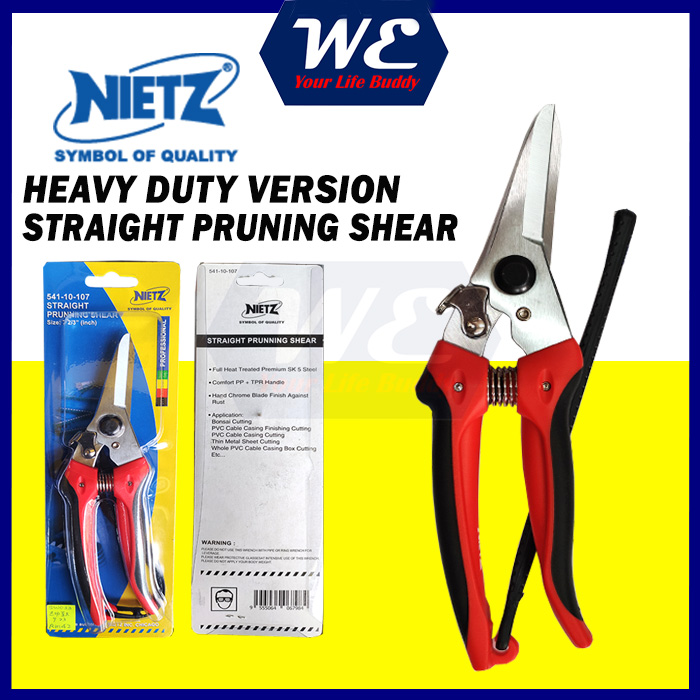 NIETZ 7" HEAVY DUTY SK5 STRAIGHT PRUNING SHEARS / GARDEN CUTTER ...
