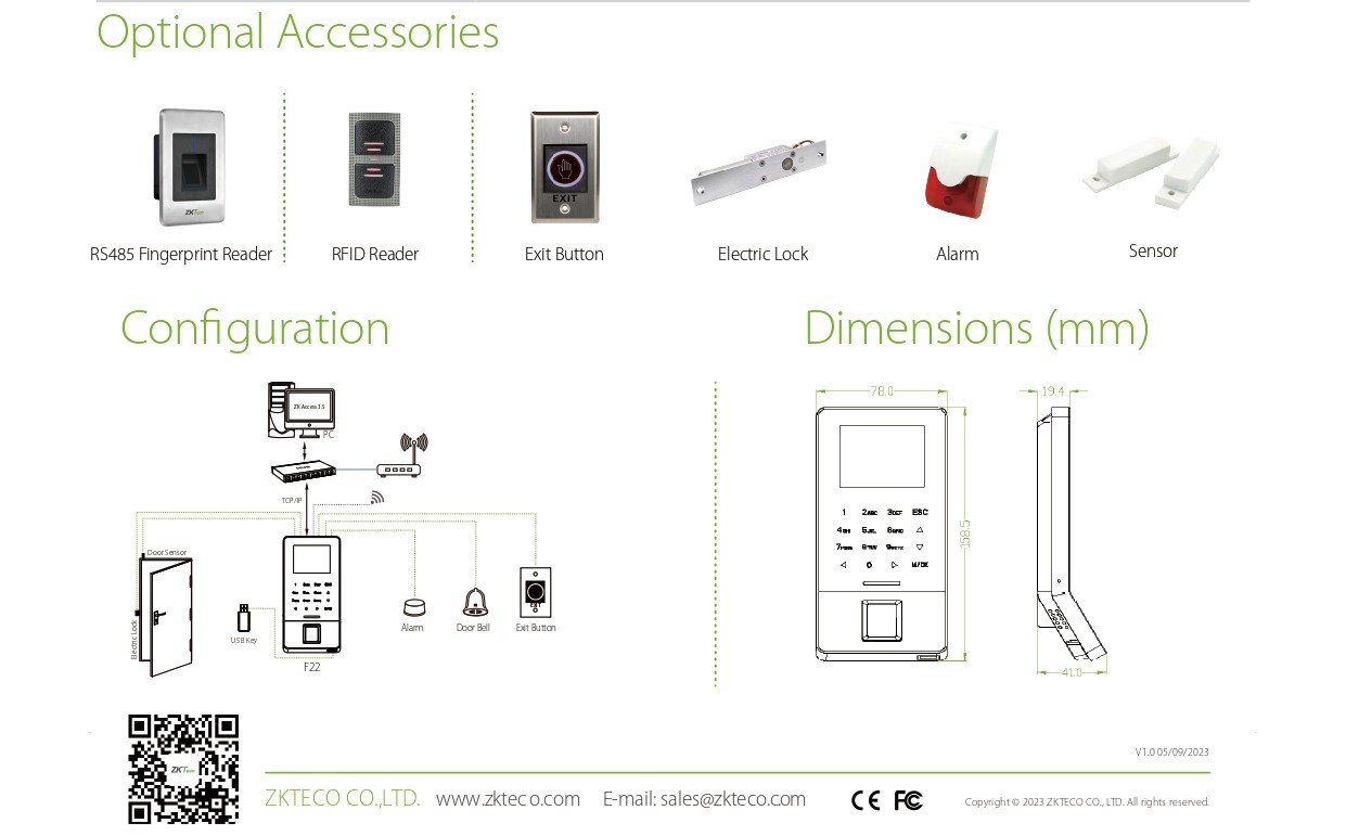 ZKTeco Fingerprint Password Pin IC MF Mifare Card Attendance Standalone ...