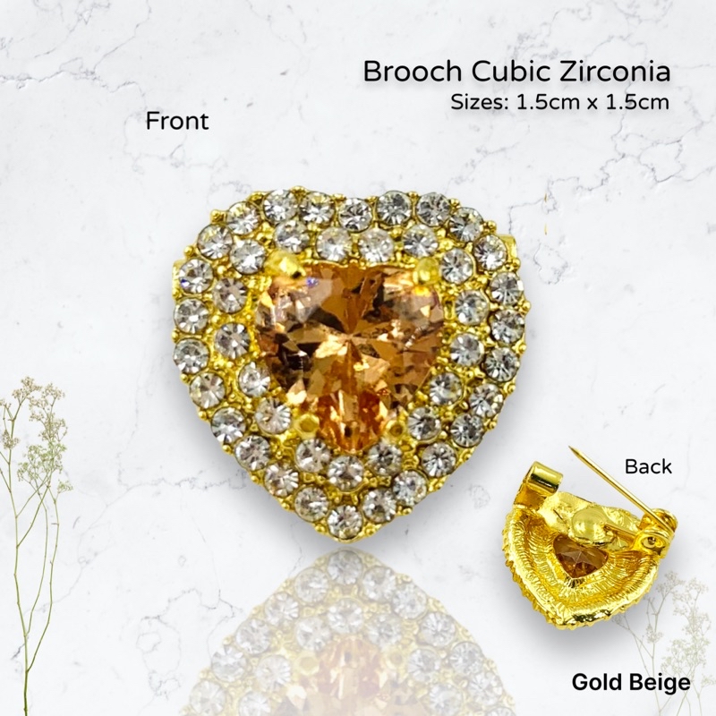 Elegant Brooch 1pc Korea Premium Brooch zirconia LOVE ️Kerongsang Pin ...