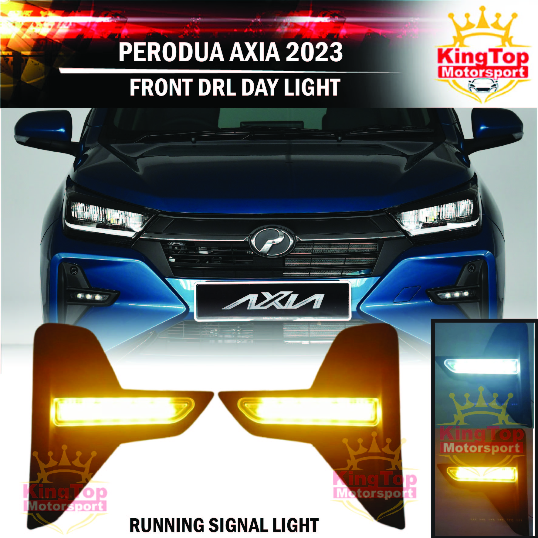 Perodua Axia 2023 Led DRL Daylight With Signal Running Casing Cover ...