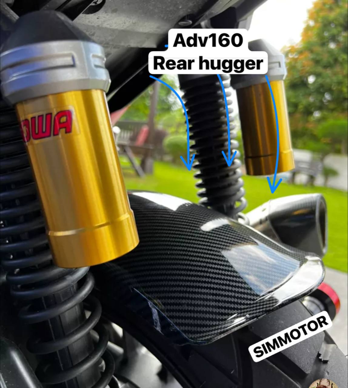 ADV160 Rear Hugger Carbon Black Tyre Inner Fender ADV 160 Mudguard ...