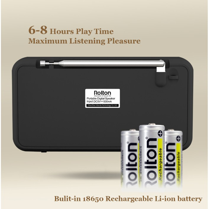 Rolton Universal TR-18650 3.7V Rechargeable Battery (Button Top) for ...