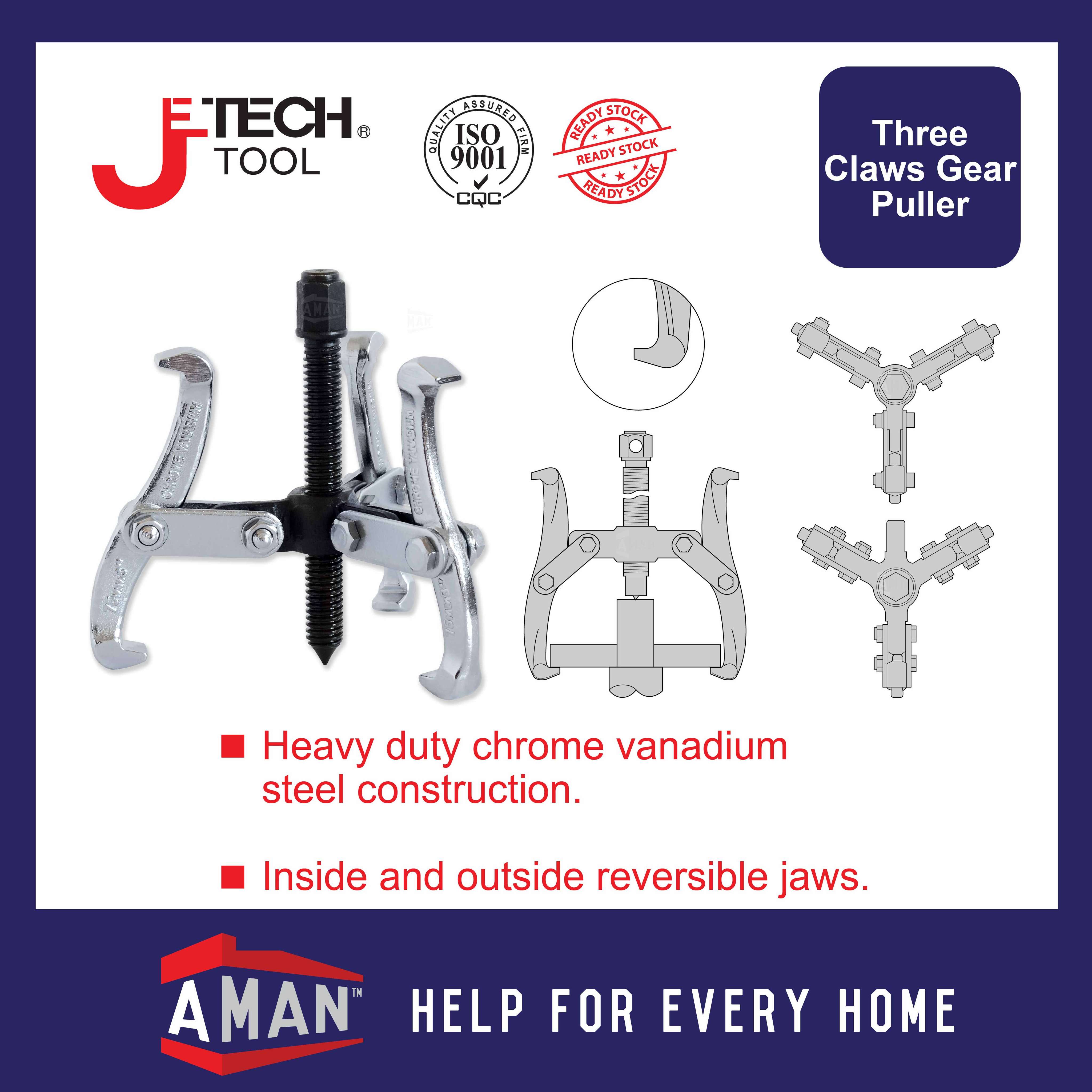 JETECH 4" 3 Jaws Puller And Gear Puller Three Claws Three Jaw Puller ...