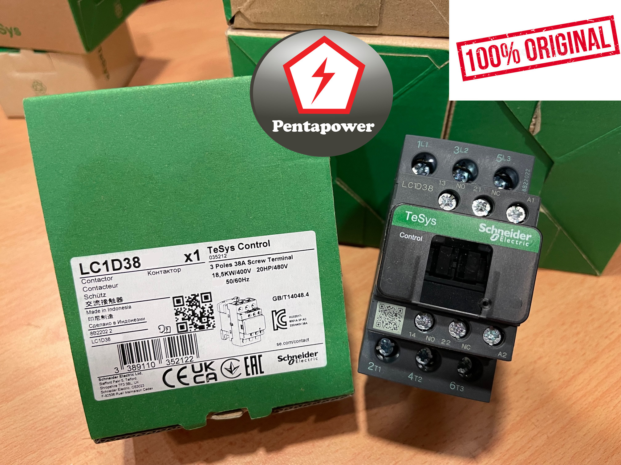 SCHNEIDER LC1D38 CONTACTOR 38AMP 3POLE (AC) LC1D38B7 LC1D38E7 LC1D38F7 ...