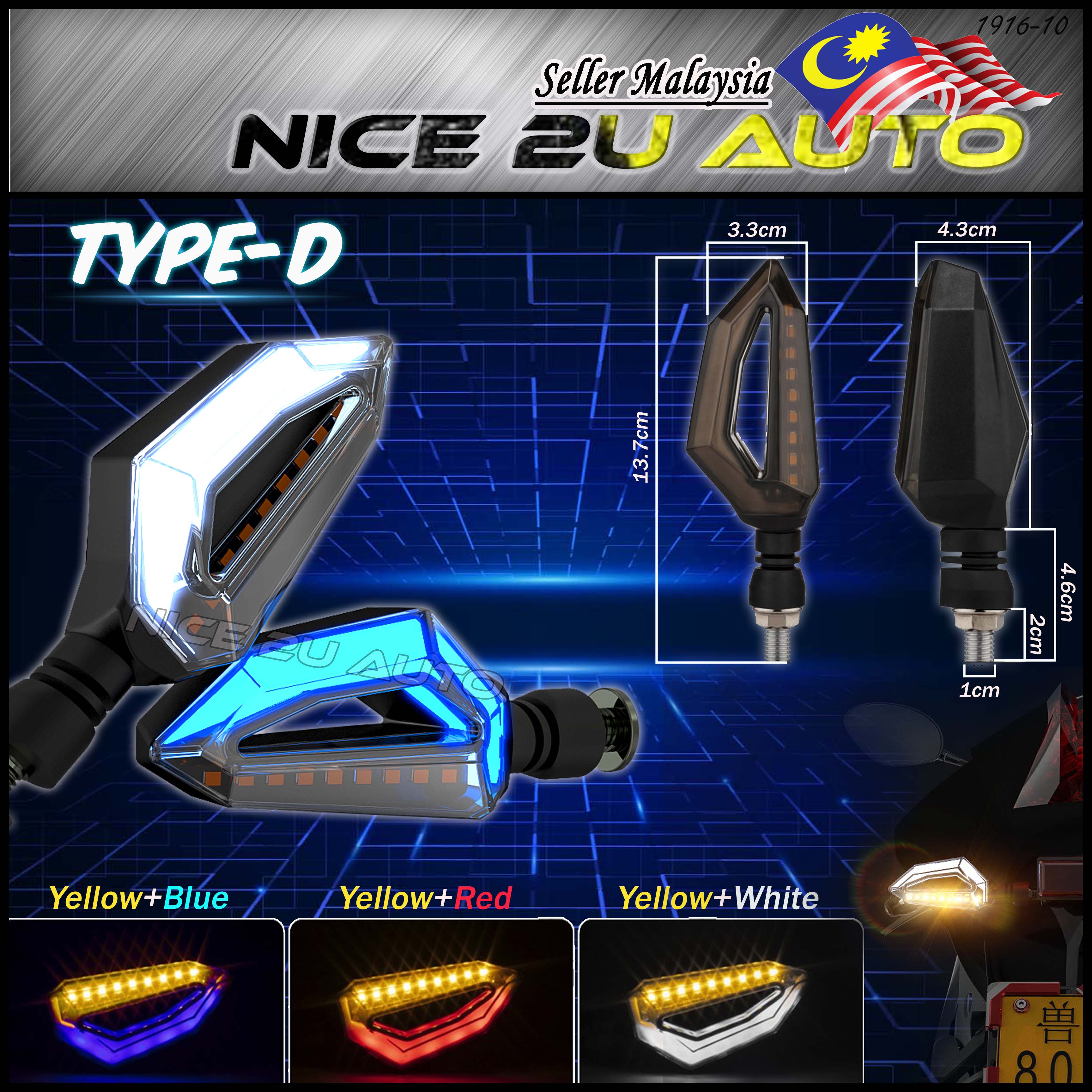 (2pcs) Motorcycle LED Turn Signal Lamp Sequential Flowing Indicator ...