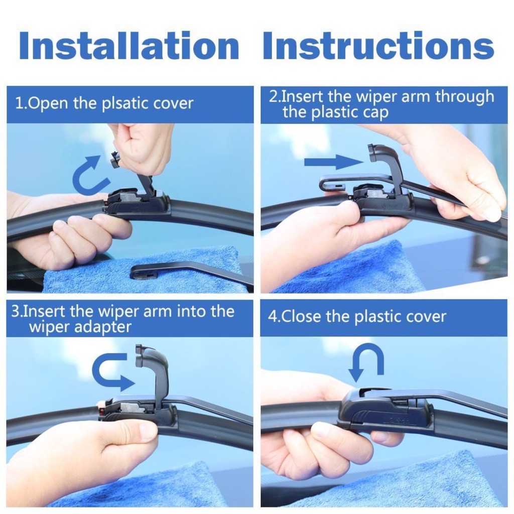 1 SET (2PCS) PERODUA Car Wiper Soft Rubber Wipers Blade Alza, Viva ...