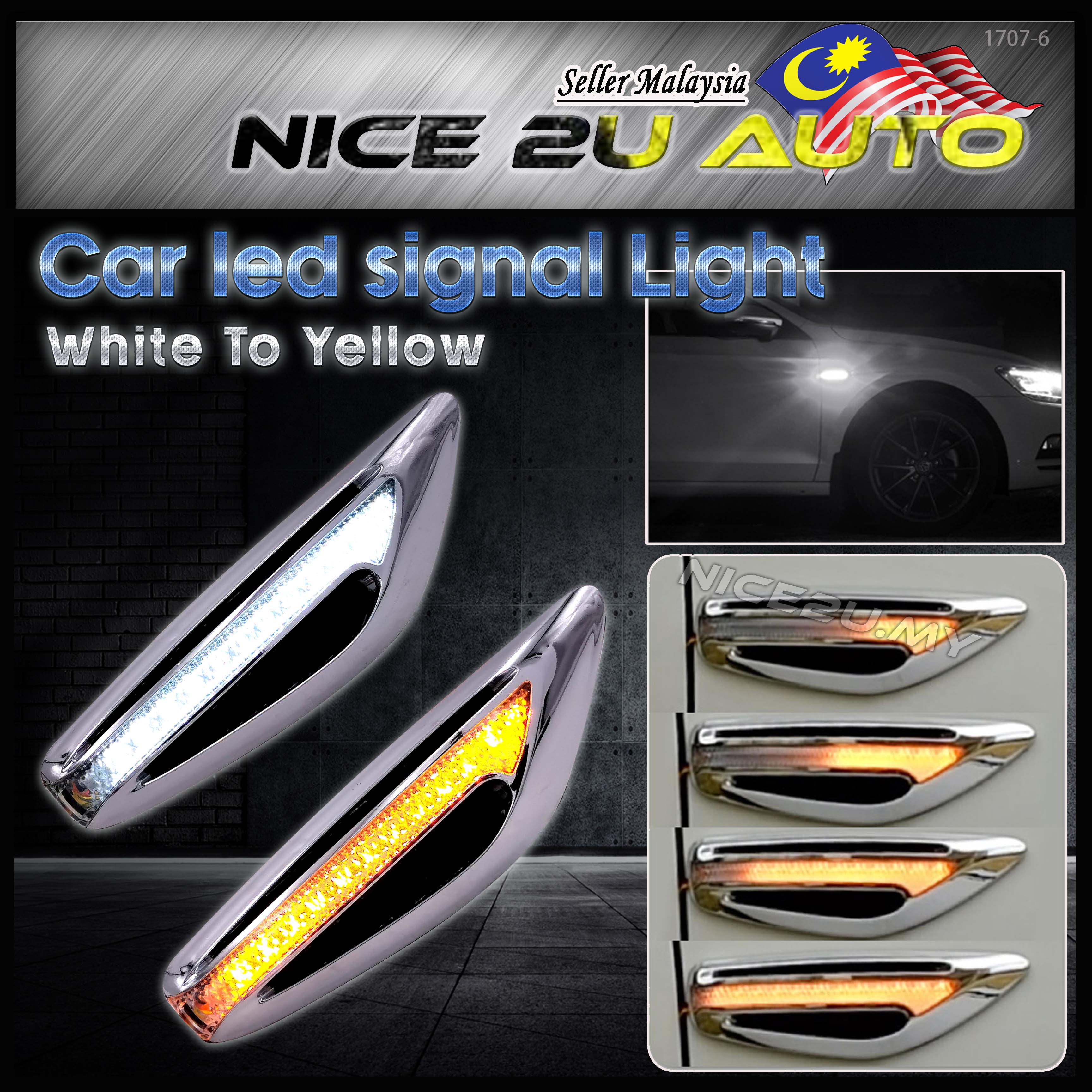 Universal Two Tone Fender Side Lamp DC 12V DC Auto Car LED Turn Signal ...