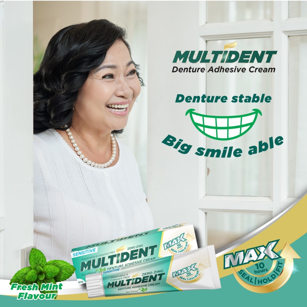 Multident Advanced Denture Adhesive Cream (60g) | Shopee Malaysia