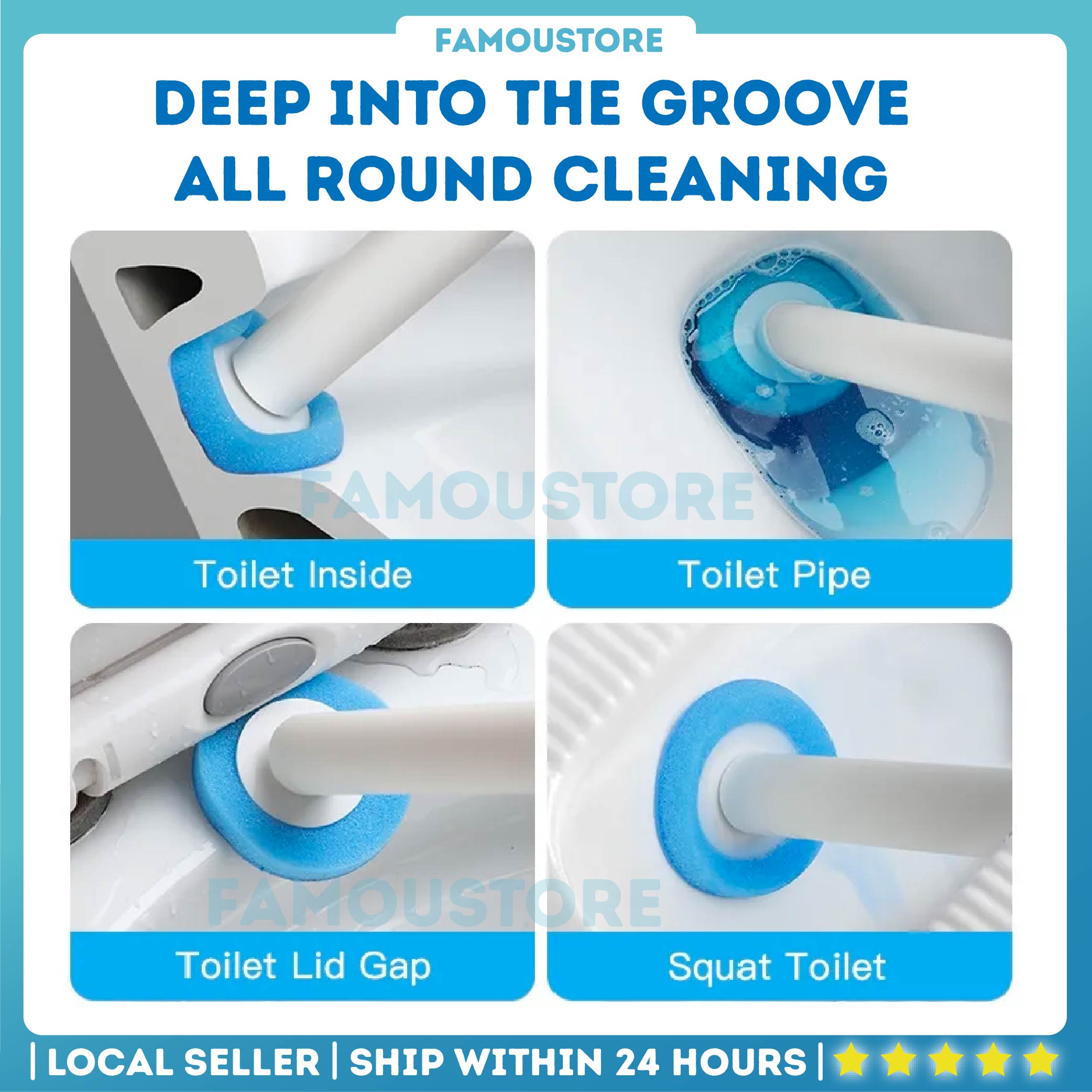 [New Version] Disposable Toilet Bowl Cleaner Brush Wall Mounted Toilet ...