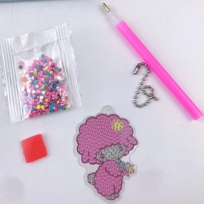 DIAMOND DIY Key Chain Sticker Card Kad DIY Art Craft Budak Kids Guka ...