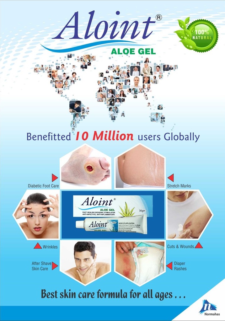 Aloint gel (100% Aloe Vera) for Wound/Nappy Rash/Hot Water Skin Boil ...