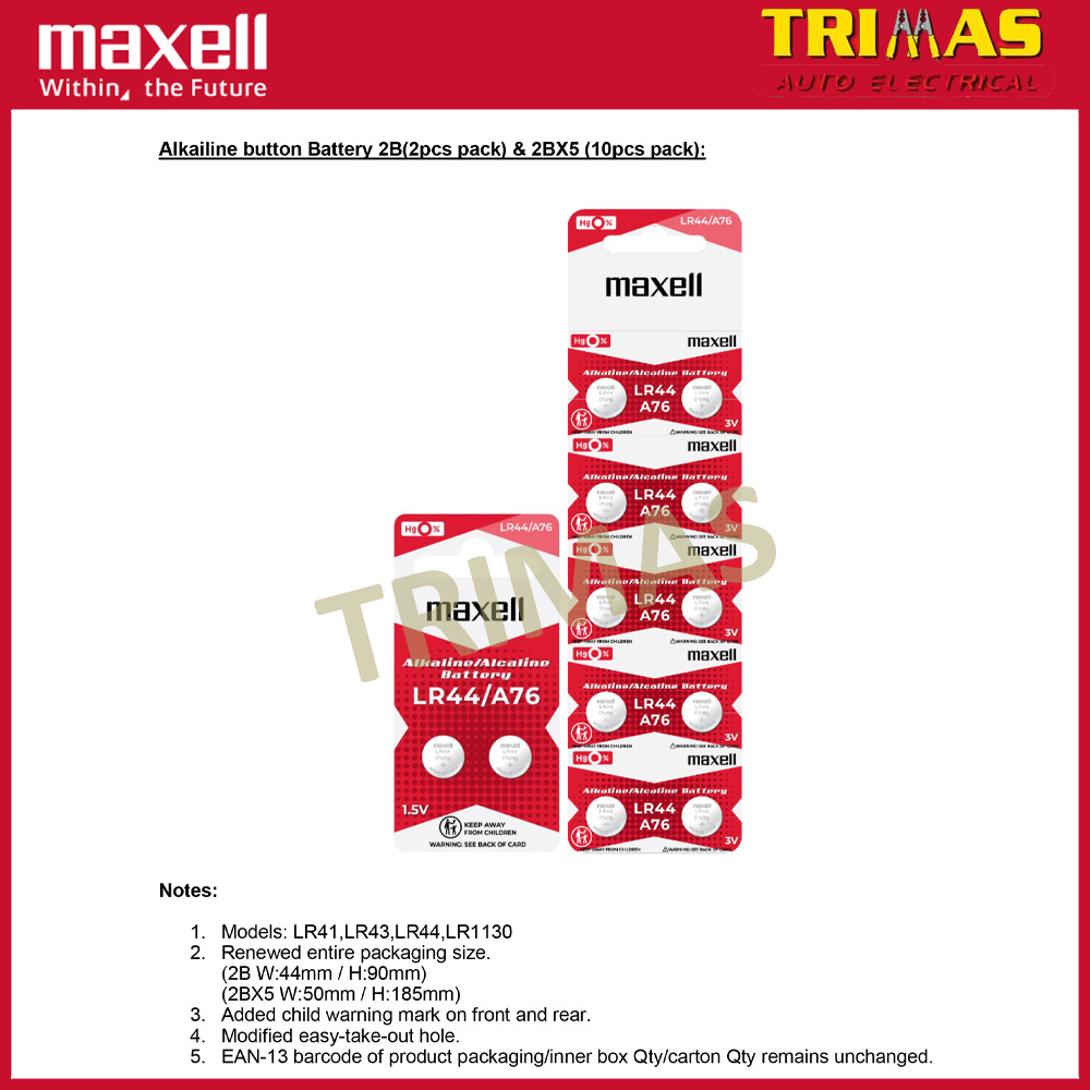 ORIGINAL Maxell LR44 LR41 LR1130 AG13 AG3 AG10 Calculator Remote ...