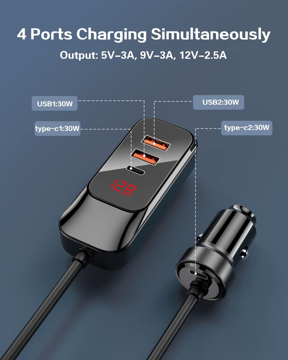 Original Remax Super Fast Charging 120W Type C Port In Car Charger ...