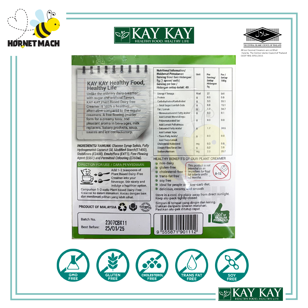 KAY KAY™ Plant-Based Dairy Free Creamer (200g) l Krimer Tanpa Tenusu l ...