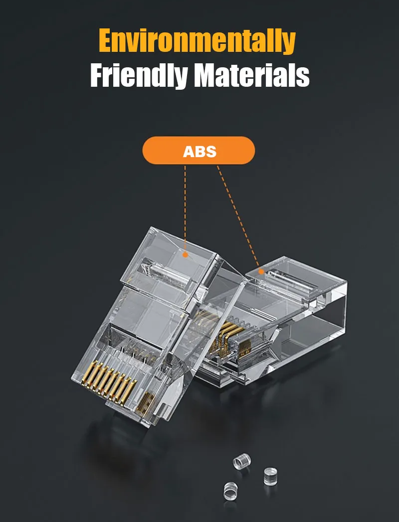 [100PCS] CAT6E MODULAR PLUG NETWORK CONNECTOR RJ45 MODULAR PLUG WITH ...