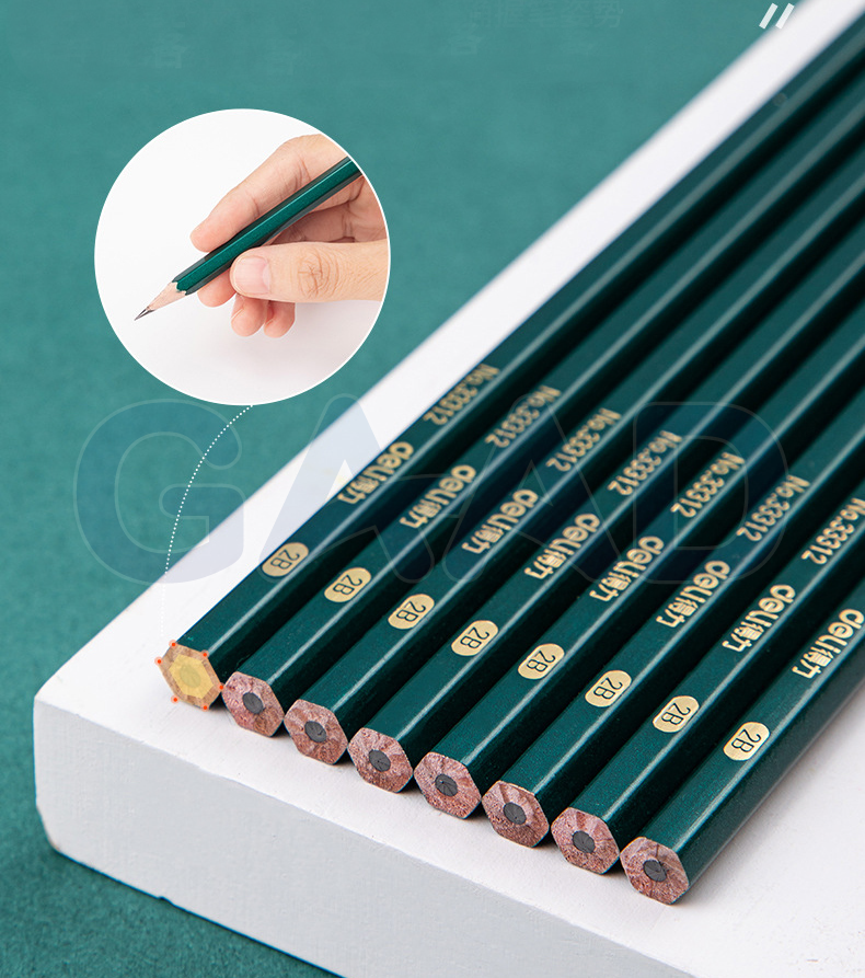 Deli Pencil Exam Grade 2B Pencil Student Writing Use Pensel 2B (10 Pcs ...