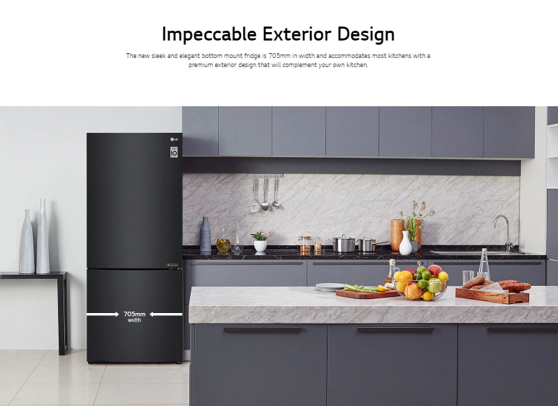LG Smart Inverter Bottom Freezer Refrigerator 420L GC-B529NQCM | Shopee ...
