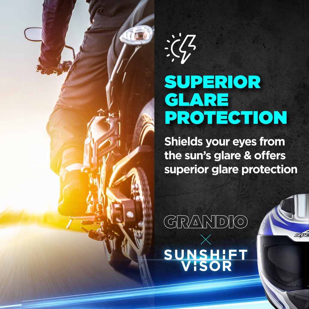 (Full Face Helmet) Gracshaw Grandio G9200 EXPLOSIVE Series Double Visor ...