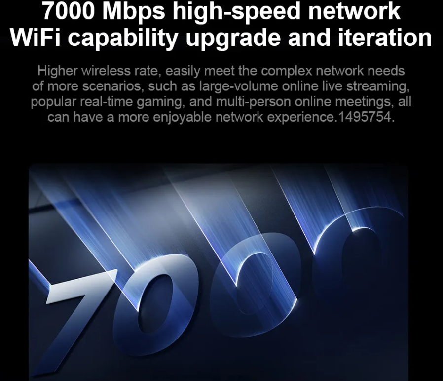 Xiaomi Router BE7000 Qualcomm WiFi 7 (A73 1.5GHz/1GB/160MHz/4K QAM/USB ...