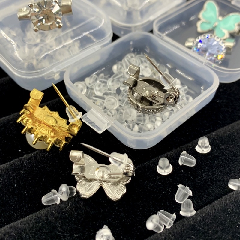 Elegant Brooch [Free BOX] Brooch Stopper Silicone Rubber Anti-Rosak ...