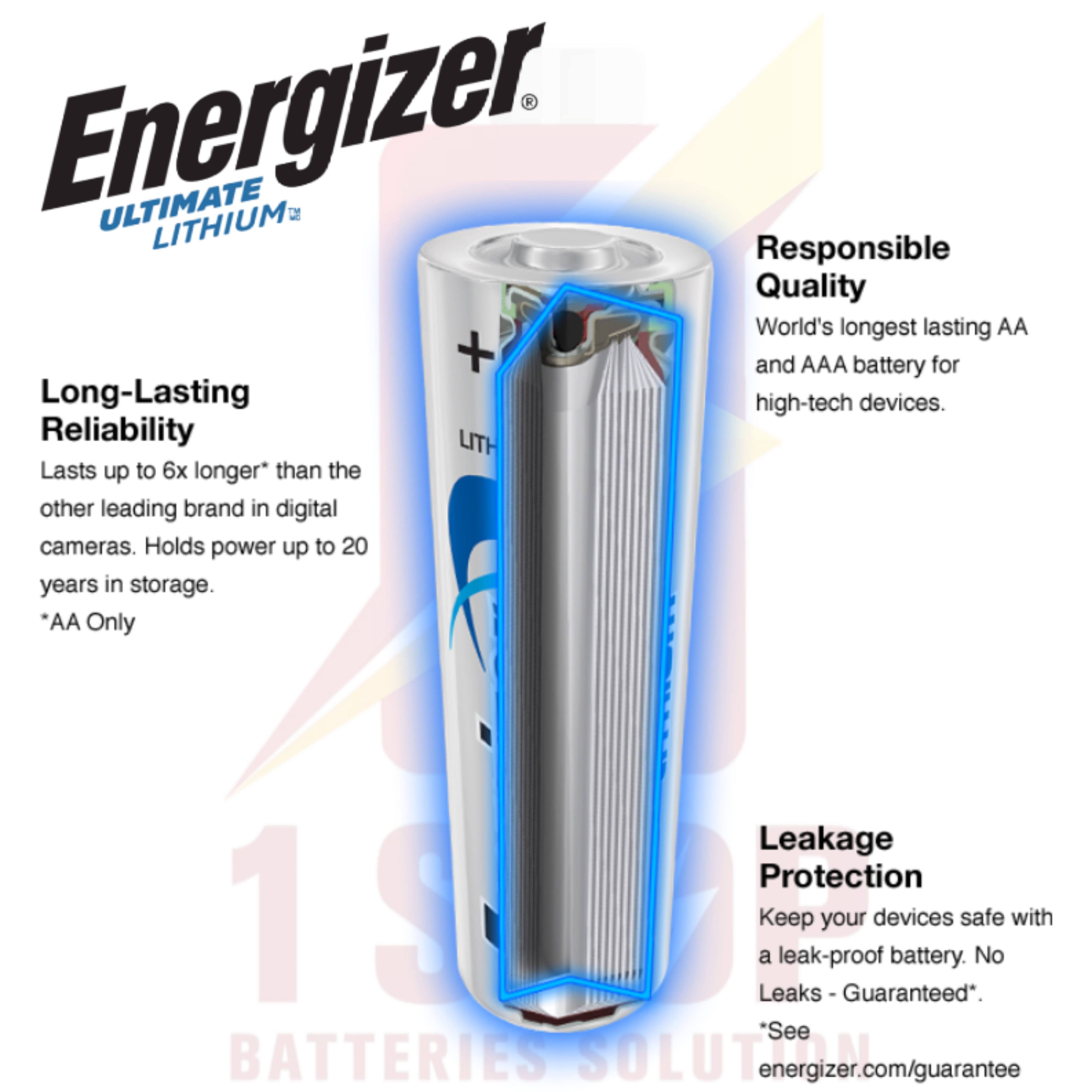 Energizer Ultimate Lithium 1.5V AA 4pcs / AA 2pcs / AAA 2pcs | Shopee ...