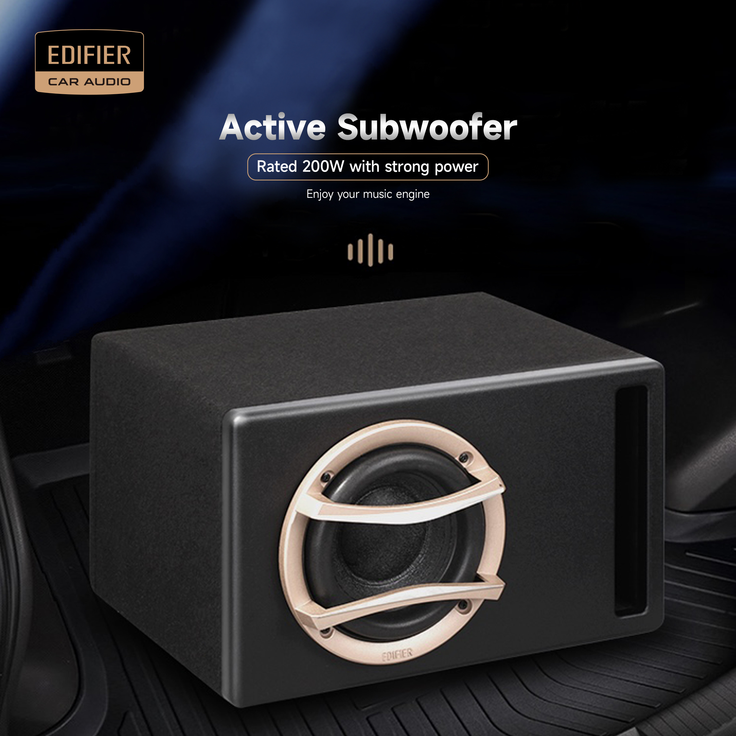 Edifier CW608 - High Performance 6.5" Active Car Subwoofer | ClassAB Power Amplifier | 200W ...